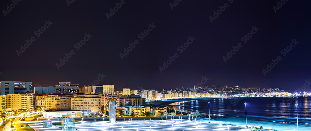General view of Tangier, with medine in first plane and . Tangier ...