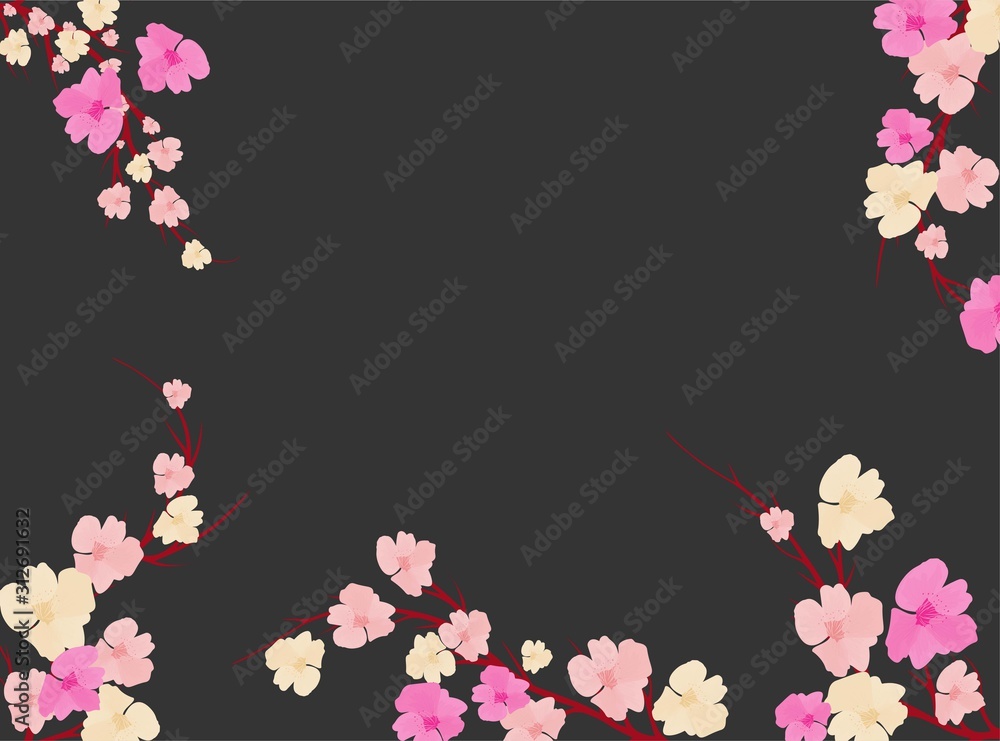 Sakura on light background. Sakura vector flower. Vector floral print ...