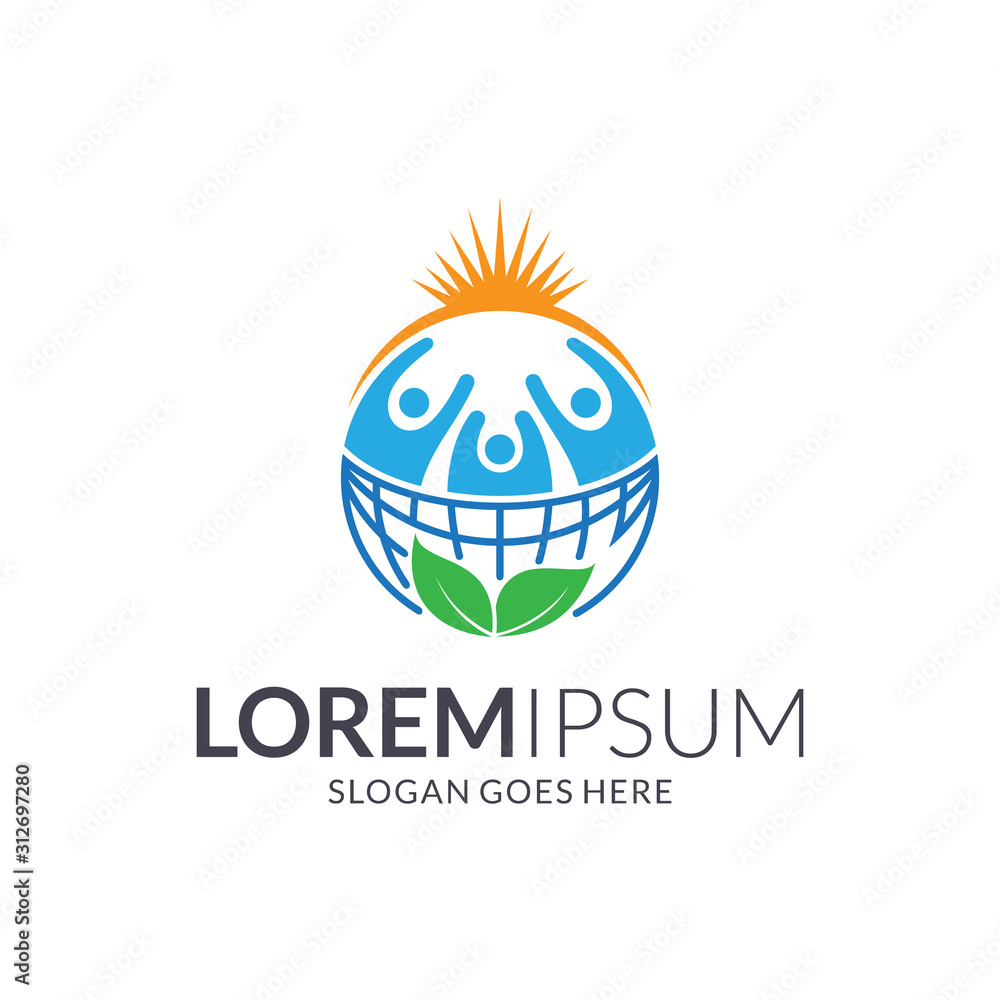 World environment day logo design. Globe/Earth and human logo template ...