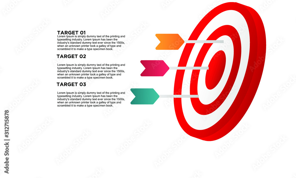 infographic target with 3 step element. Business concept with three ...