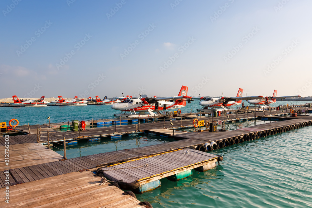 TMA - Trans Maldivian Airways Twin Otter seaplanes at Male airport on ...