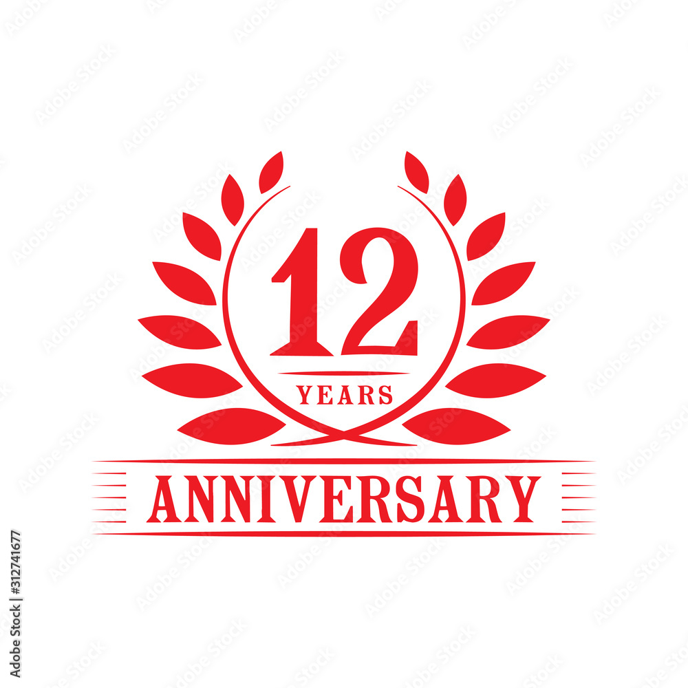 12 years logo design template. Twelfth anniversary vector and ...