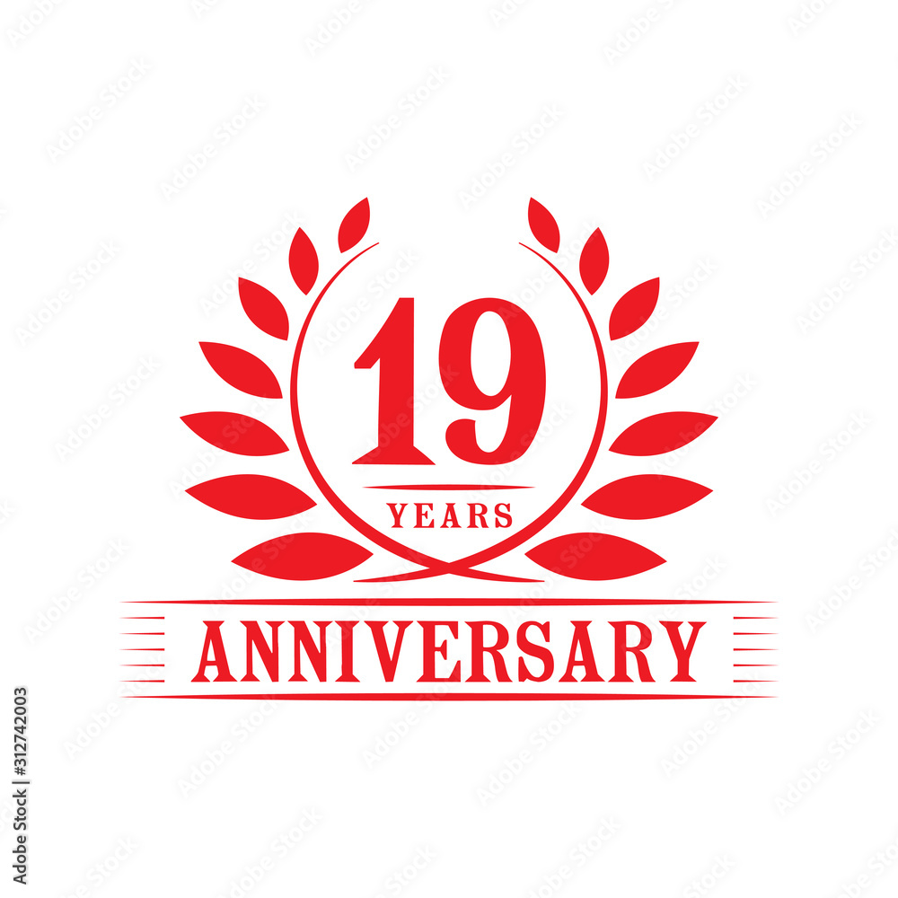 19 years logo design template. Nineteenth anniversary vector and ...