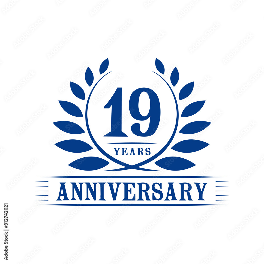 19 years logo design template. Nineteenth anniversary vector and ...