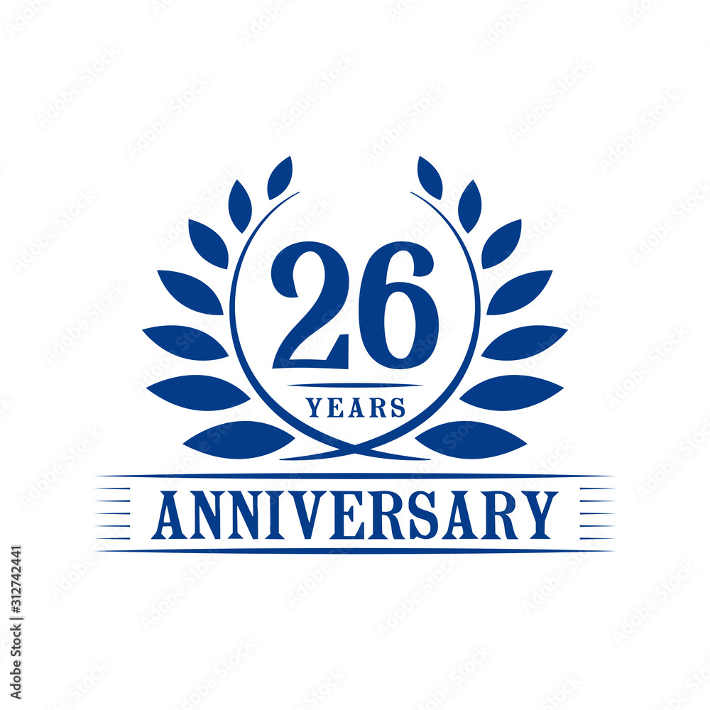 26 years logo design template. Twenty sixth anniversary vector and ...