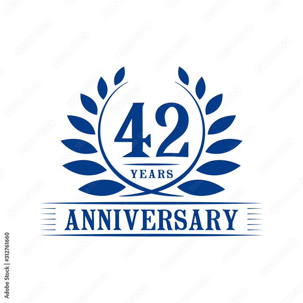 42 years logo design template. Forty second anniversary vector and ...