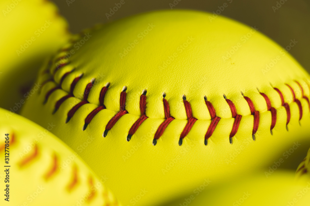 Softball balls Fastpitch softball Stock Photo | Adobe Stock