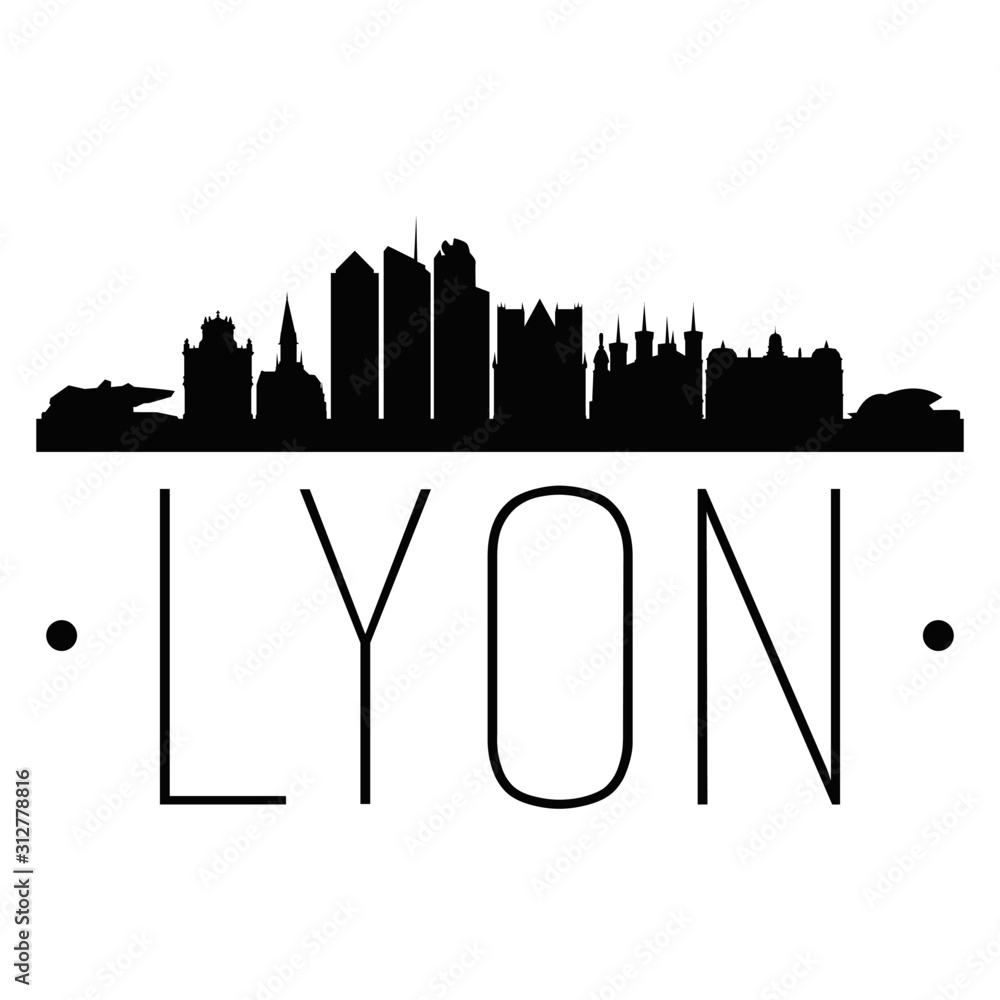 Lyon France. City Skyline. Silhouette City. Design Vector. Famous ...