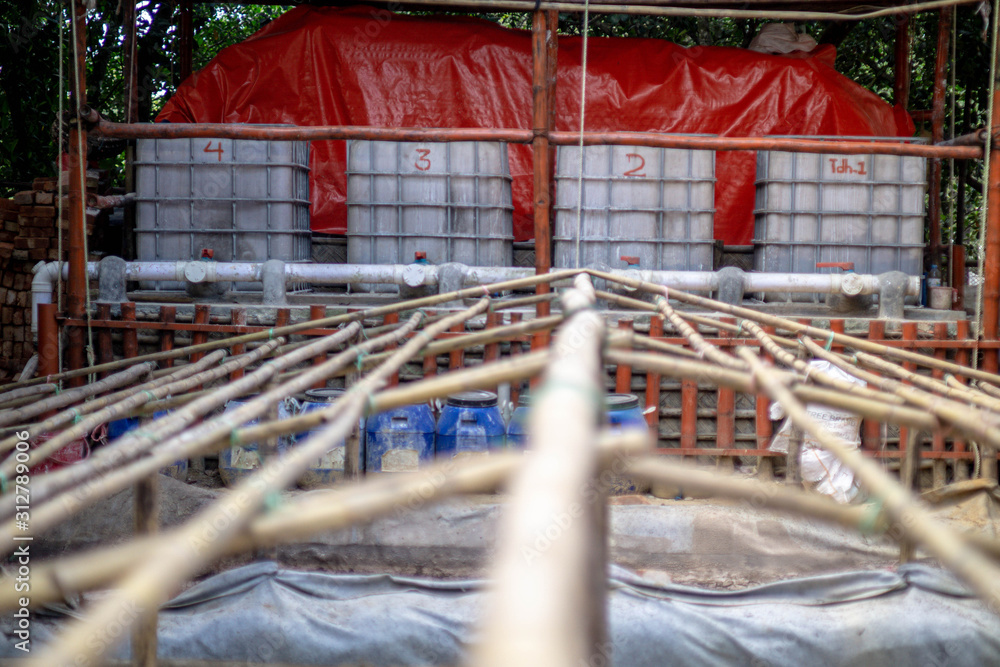 solid human waste management plant in rohingya refugee camp Stock Photo ...