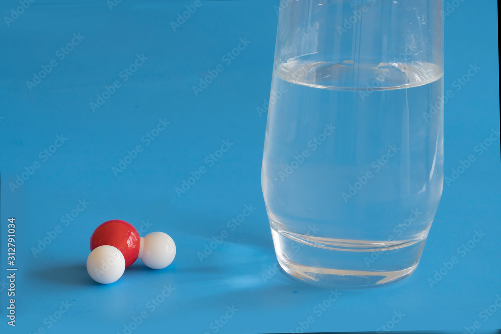 Water illustrated with a hydrogen and oxygen atom which produces a ...