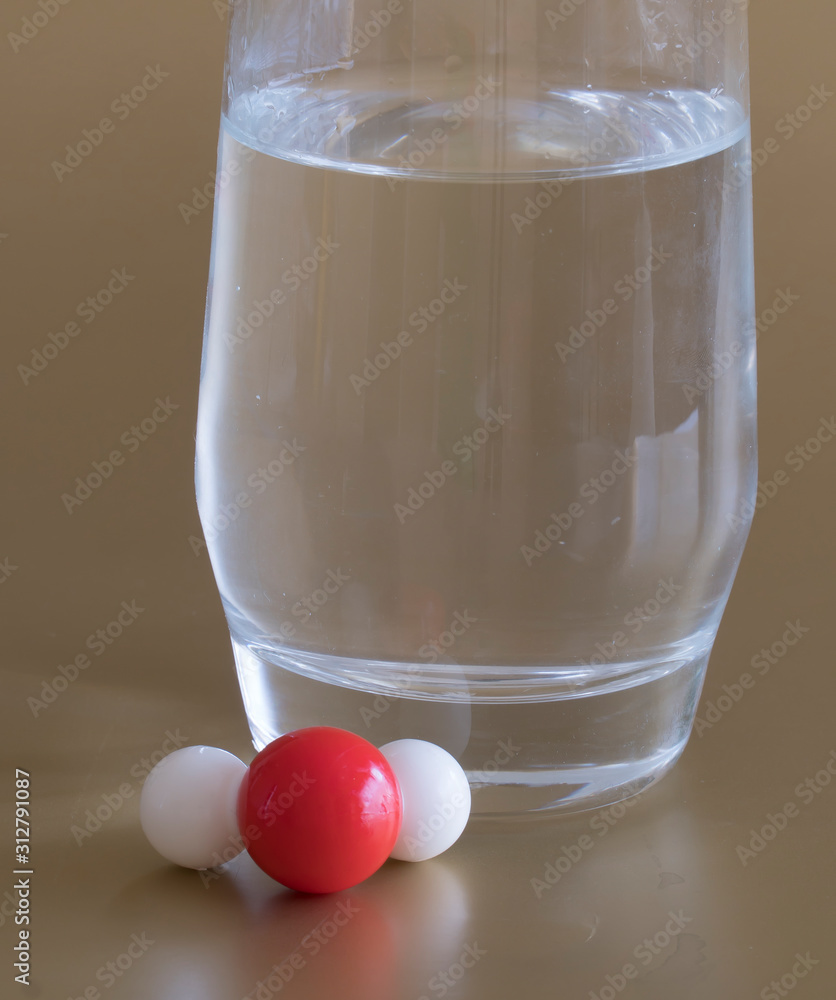Water illustrated with a hydrogen and oxygen atom which produces a ...