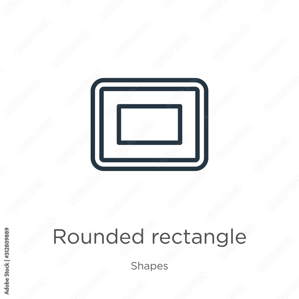 White Rounded Rectangle Shape