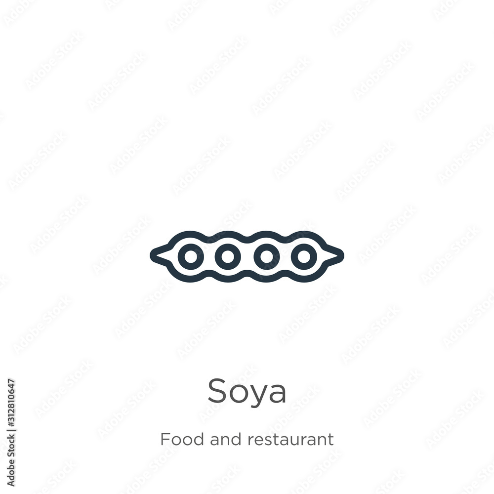 Vecteur Stock Soya icon. Thin linear soya outline icon isolated on ...