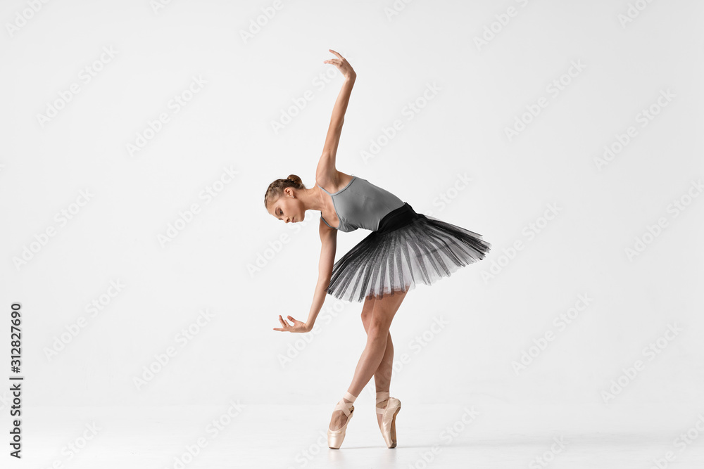 ballet dancer posing isolated on white background Stock Photo | Adobe Stock