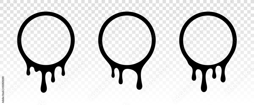 Dripping circle frame. Frame template. Paint dripping. Dripping liquid ...