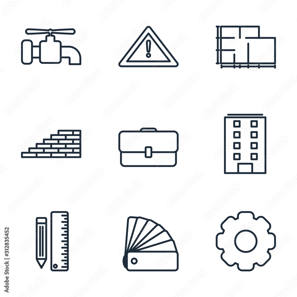 renovation, improvement and repair set icon template color editable ...