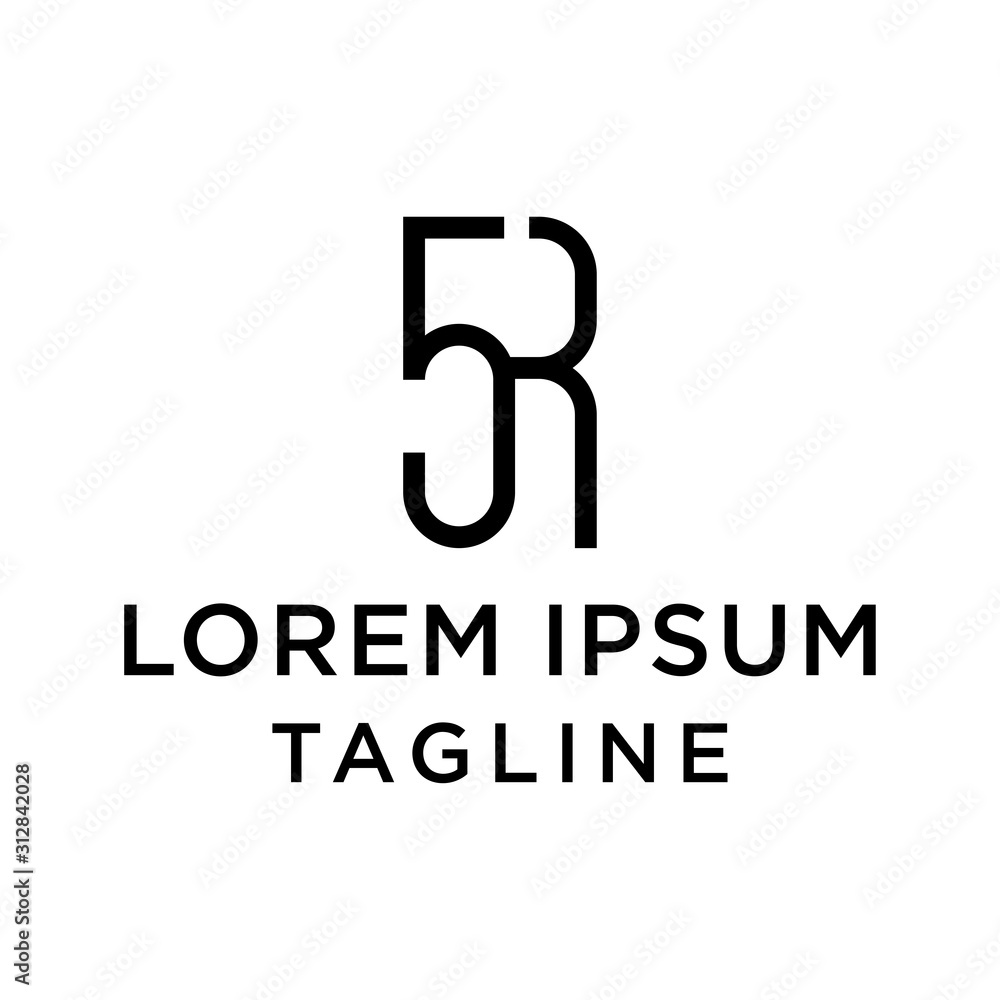 initial letter logo 5R, R5 logo template Stock Vector | Adobe Stock