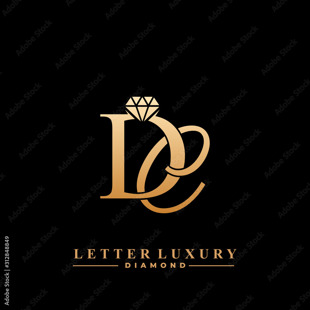 Initial Letter Luxury DC with diamond. Diamond Icon in Flat Style Logo ...