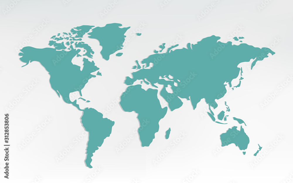 World map isolated on white background. Blue worldmap vector design ...