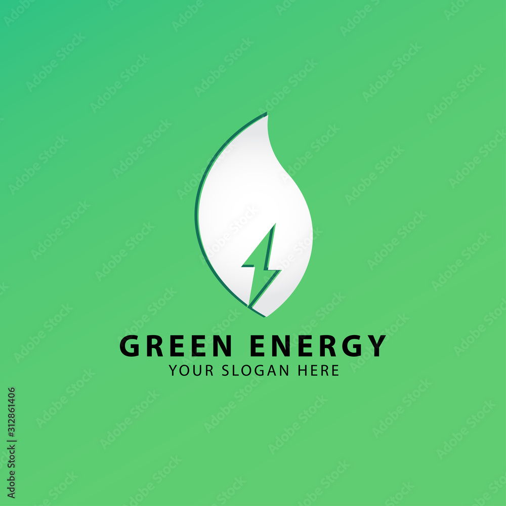 Green Energy Logo Vector For Print and Celebrate Stock Vector | Adobe Stock