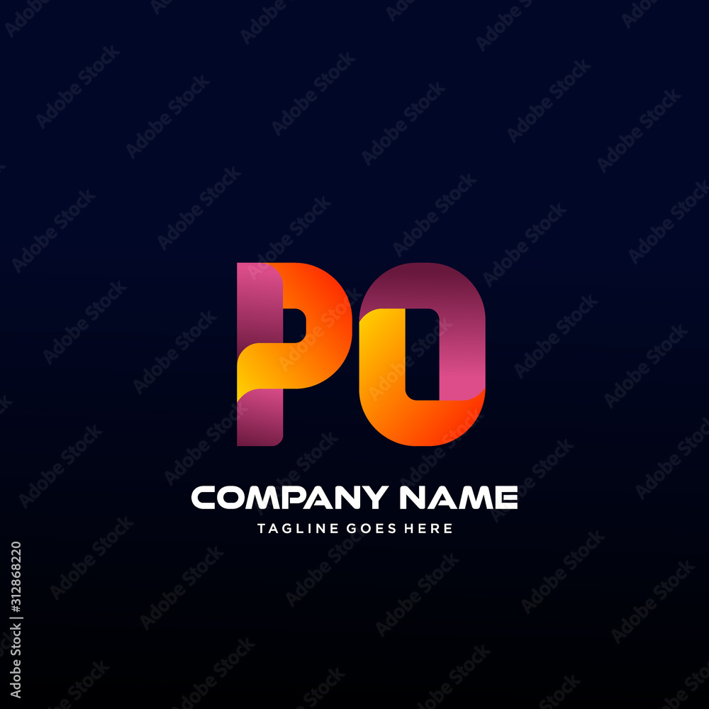 Letter PO initial Logo Vector With colorful Stock Vector | Adobe Stock