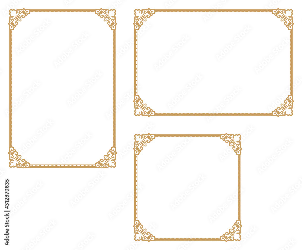 Decorative frame.A frame that gave a change in size to the same design ...