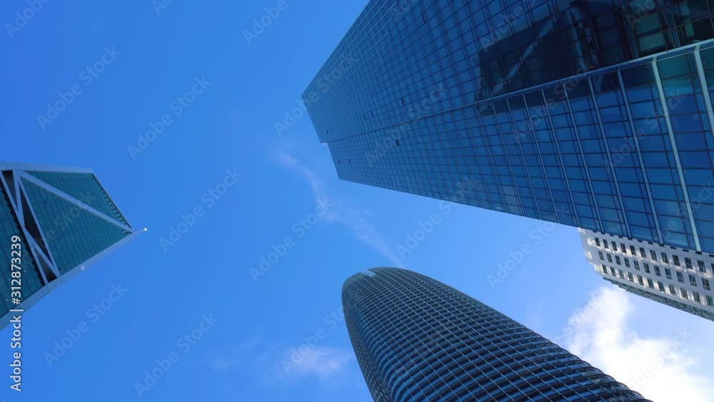 Stockvideon Looking up to high-rise buildings, skyscrapers ...
