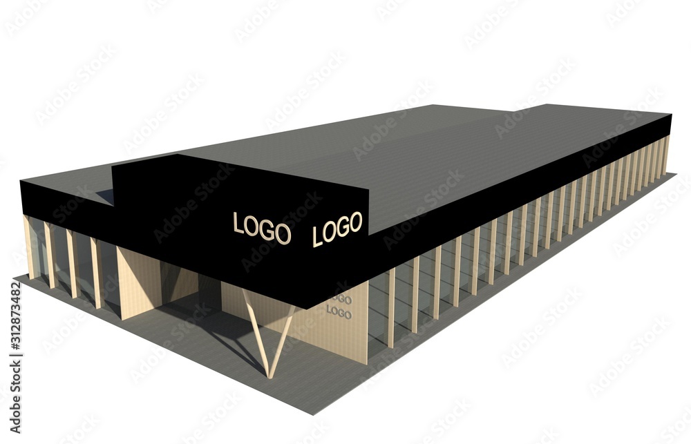 3D model, BIM object. Model of the modern shopping mall Stock ...