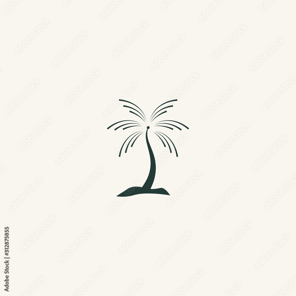 tree / palm logo design template full vector line art design Stock ...