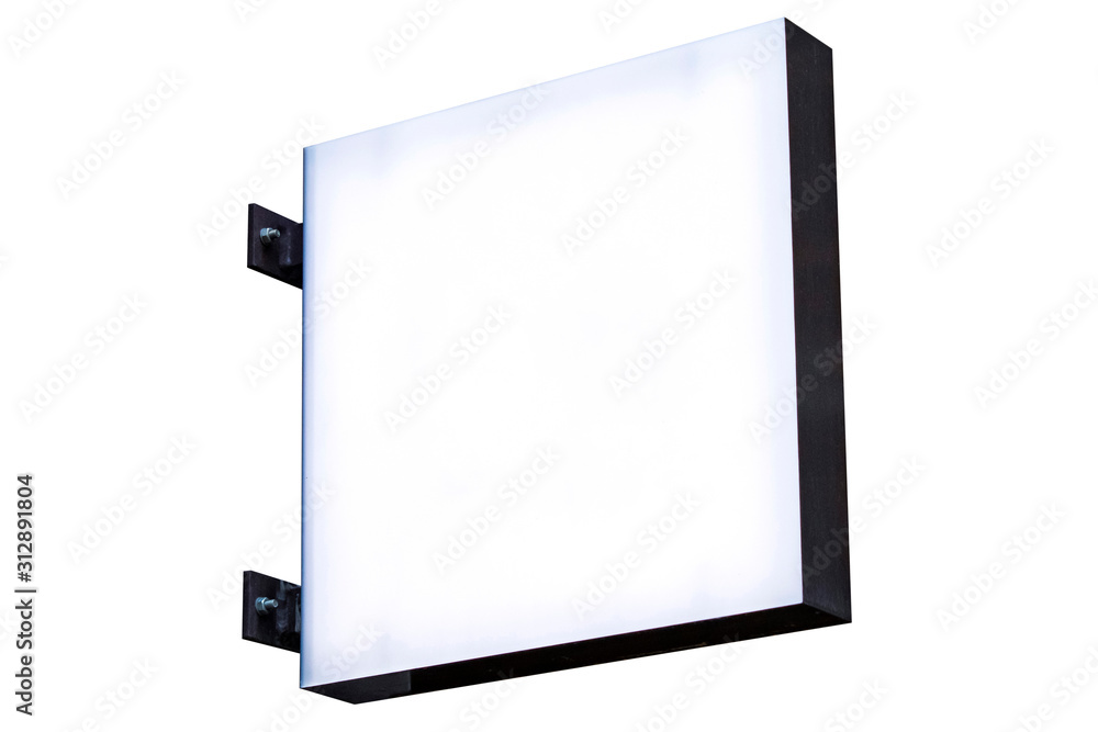 Signboard mockup, advertising template, empty frame copy space, logo ...