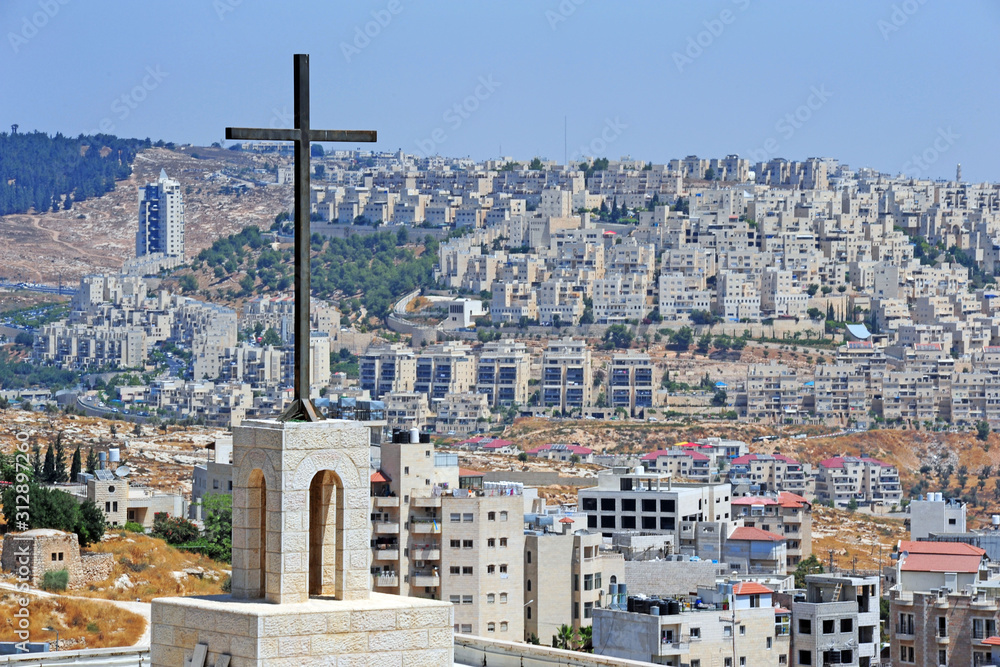 Palestine January 3,2020 View of Bethlehem town the birthplace of Jesus ...