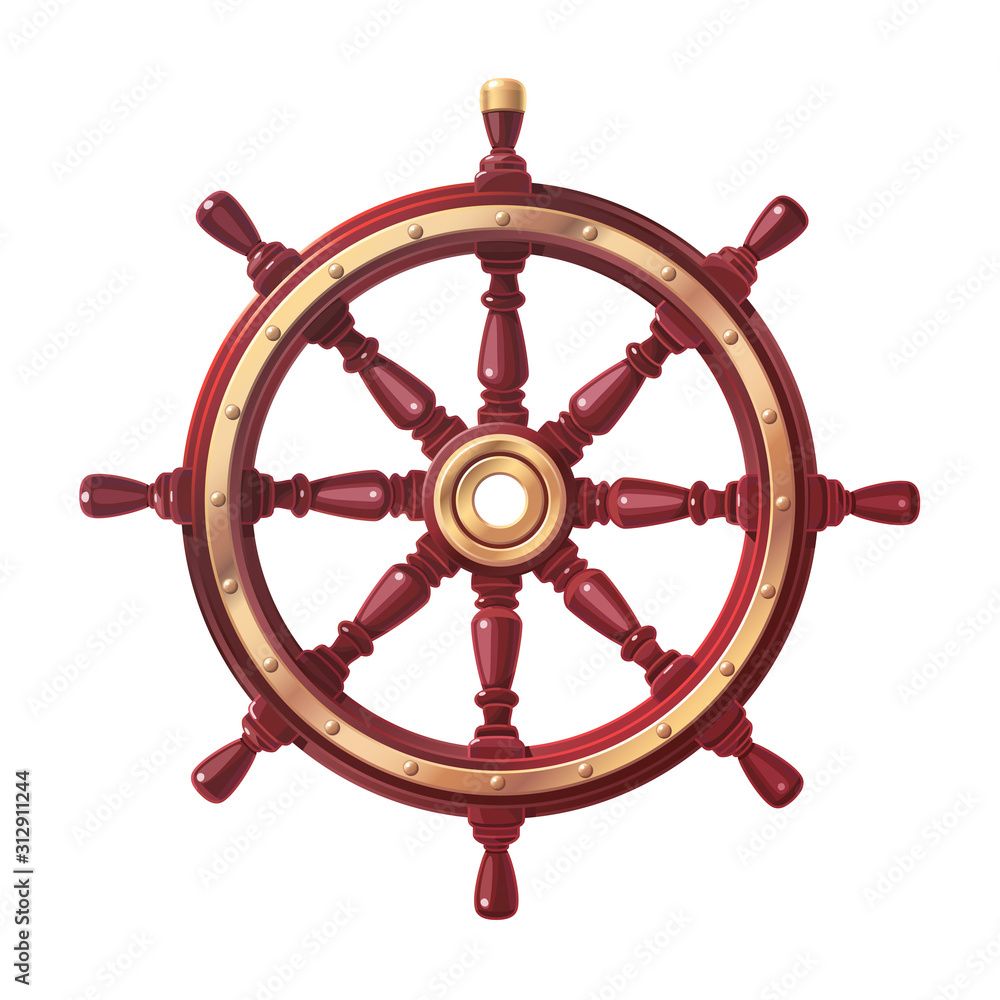 vector boat handwheel, ship wheel helm Stock Vector | Adobe Stock