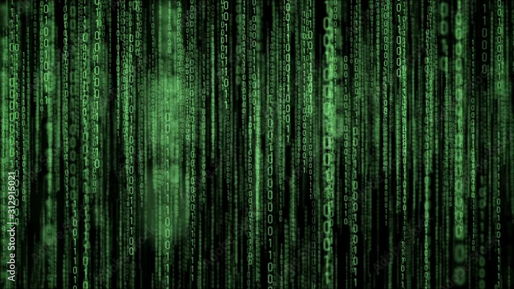 Falling Binary Code in the Matrix Style in the Technological Space ...
