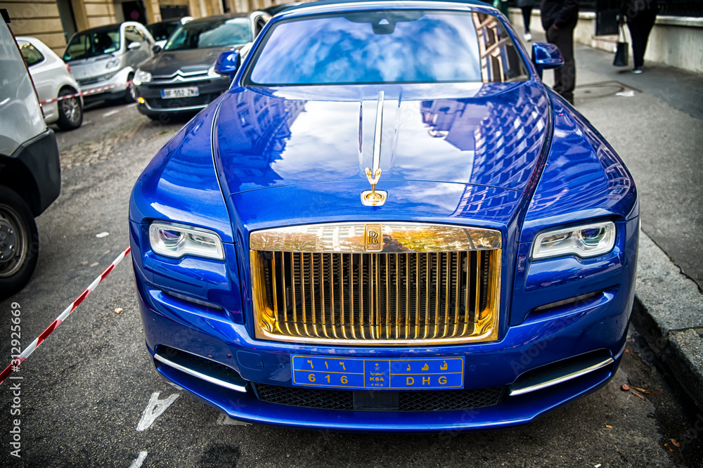 luxury Supercar rolls royce rolls-royce ghost blue and gold color ...