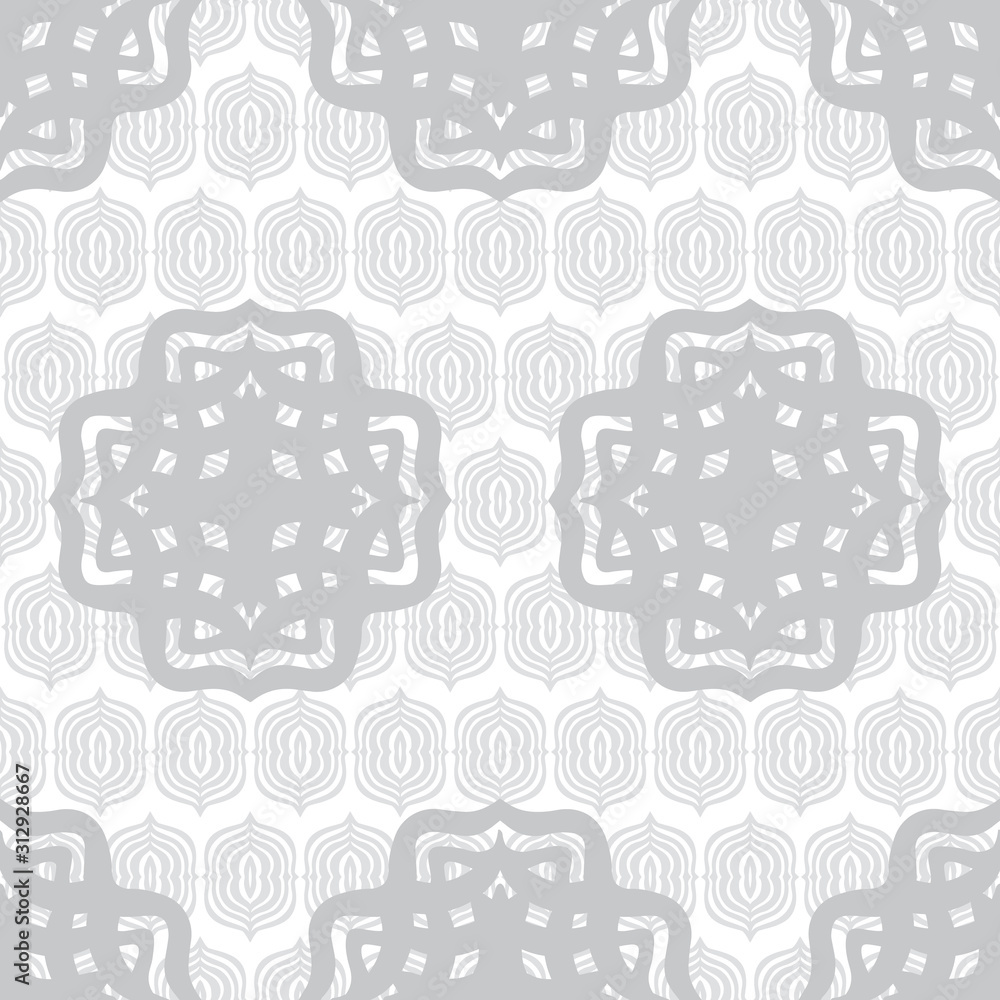 Celtic inspired layered repeat seamless vector pattern in Gray ...