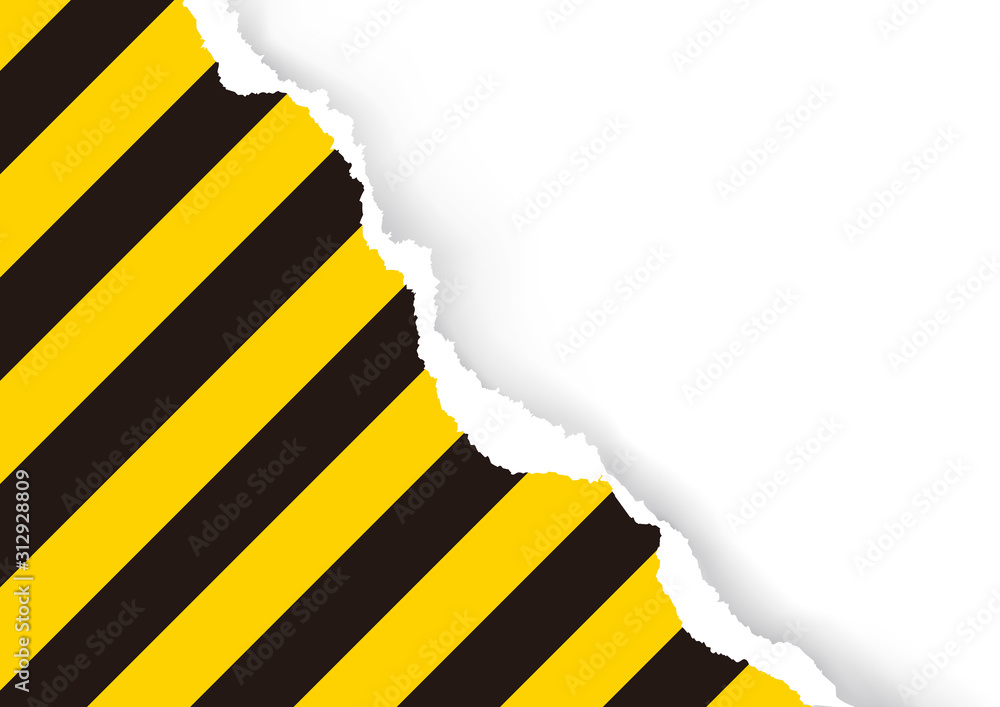 Ripped Paper With Construction Sign. Illustration of ripped paper with ...