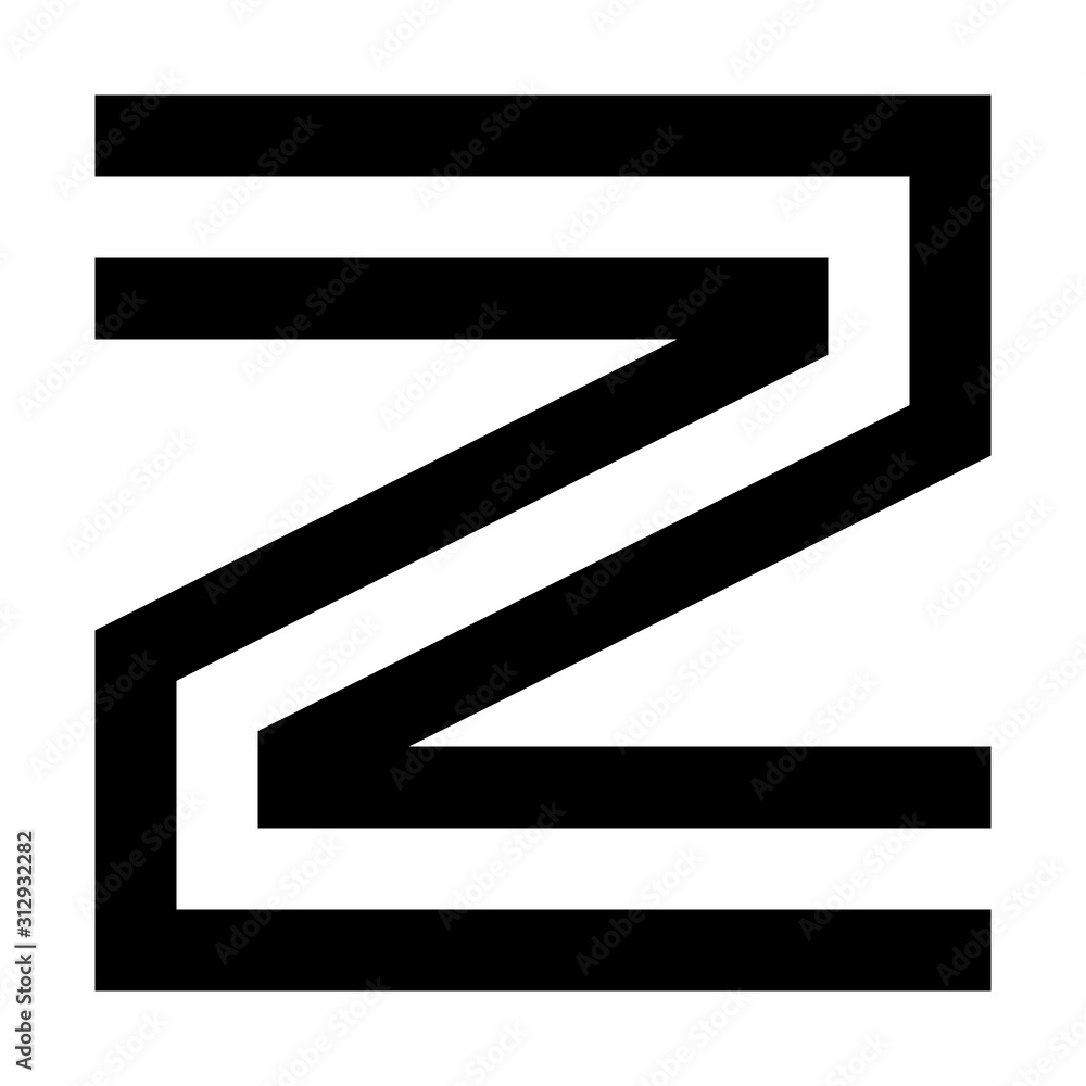 Letters and numbers - square outline font - black letter Z - vector ...