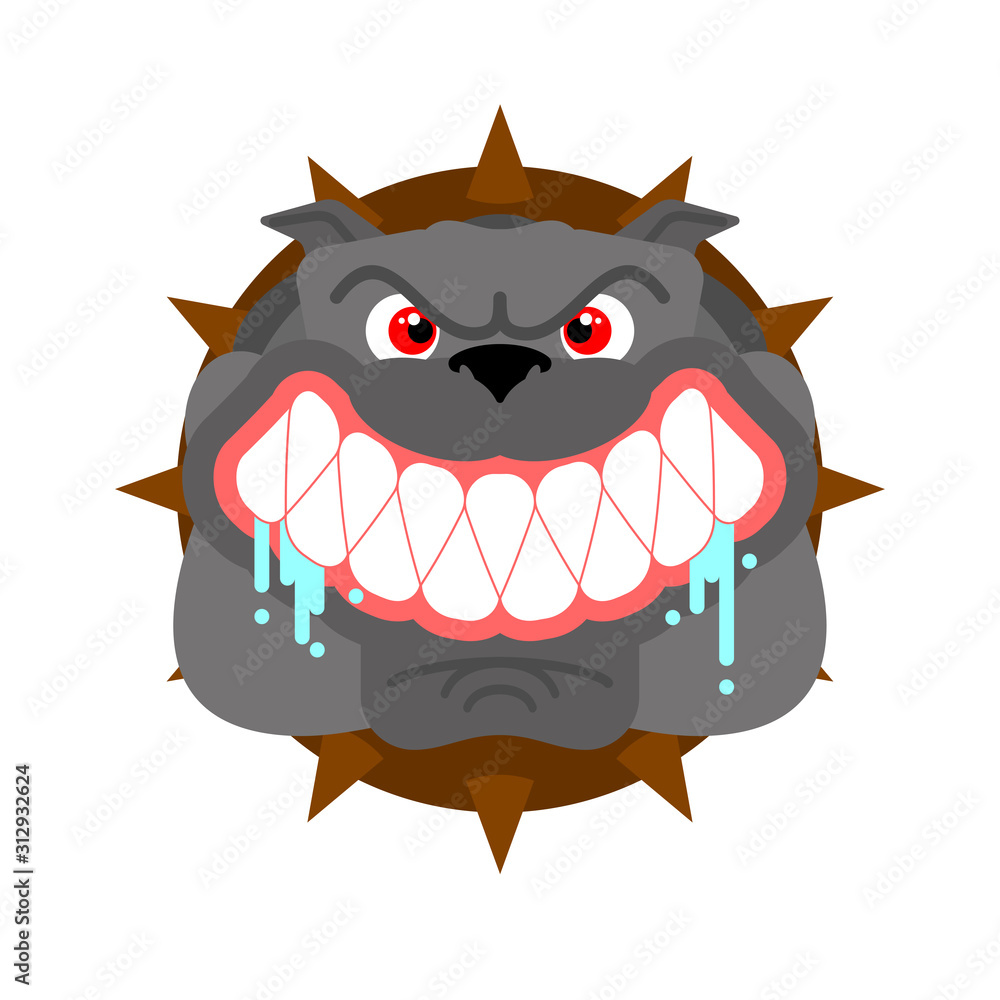 Angry dog face isolated. Evil Bulldog Head. vector illustration Stock ...