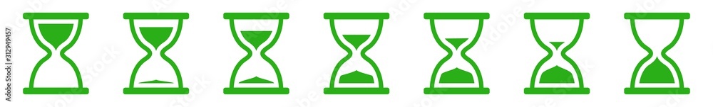 Hourglass Icon Green Eco | Hourglasses | Time Symbol | Sandglass Logo ...