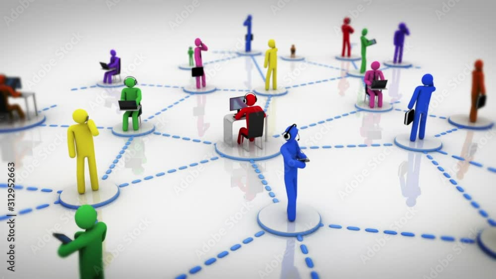 Social Network. Multicolored. 2 videos in 1 file. Animation ...