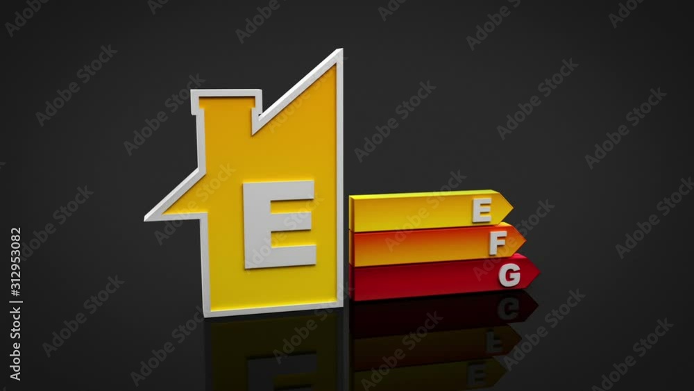 Video „Energy efficiency rating chart. Black background. Animation ...