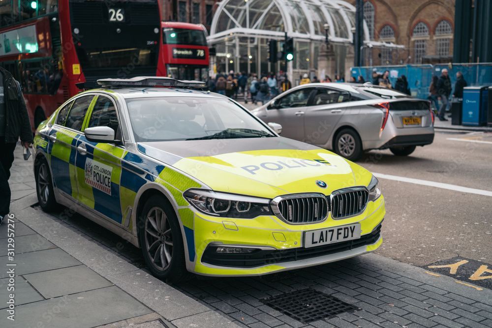 London, UK - January 02, 2020: A marked police car operated by London's ...