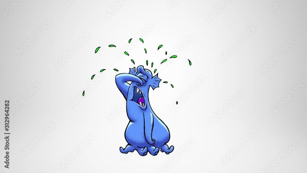 Monster crying. Luma matte. In tears. Classic animated monster crying ...