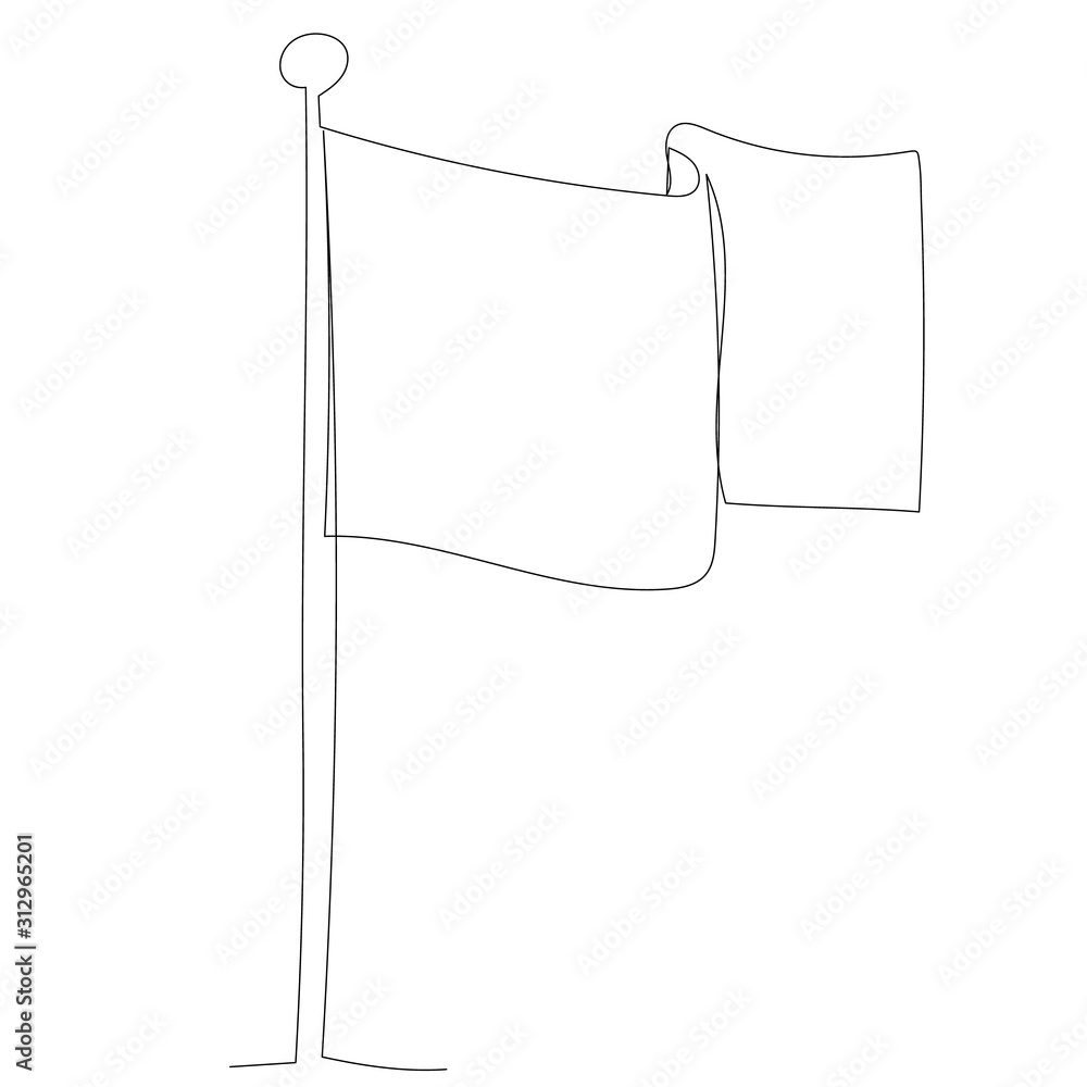 continuous single line drawing, flag Stock Vector | Adobe Stock