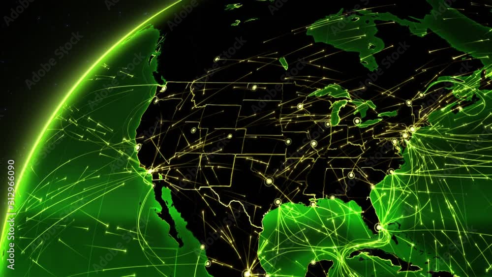 Vidéo Stock Earth connections. United States. Aerial, maritime, ground ...