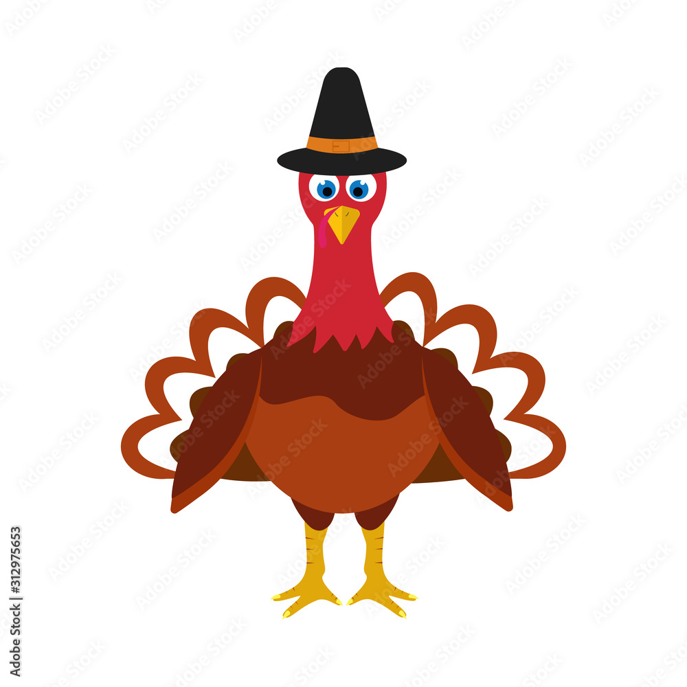 Cute colorful cartoon of turkey bird for Happy Thanksgiving celebration ...