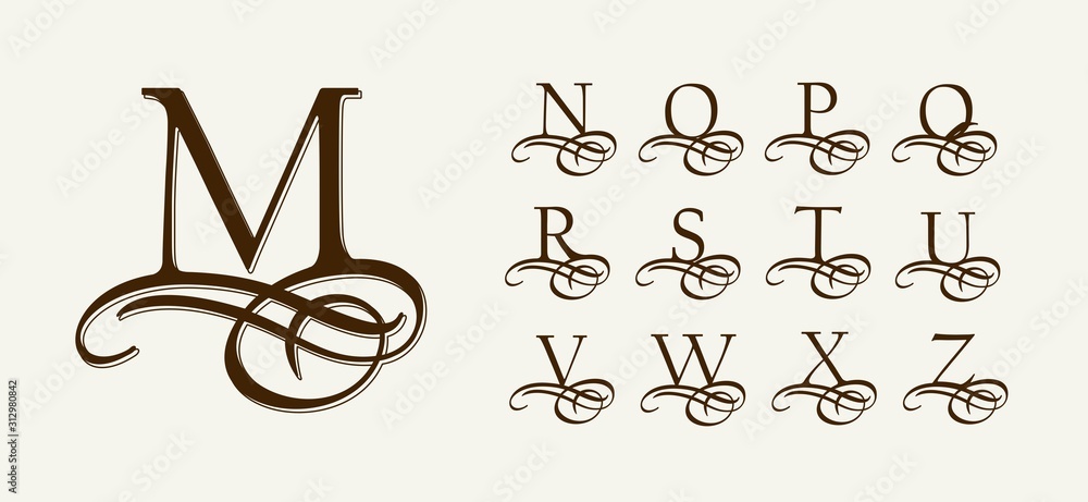 Calligraphy Capital Letter N