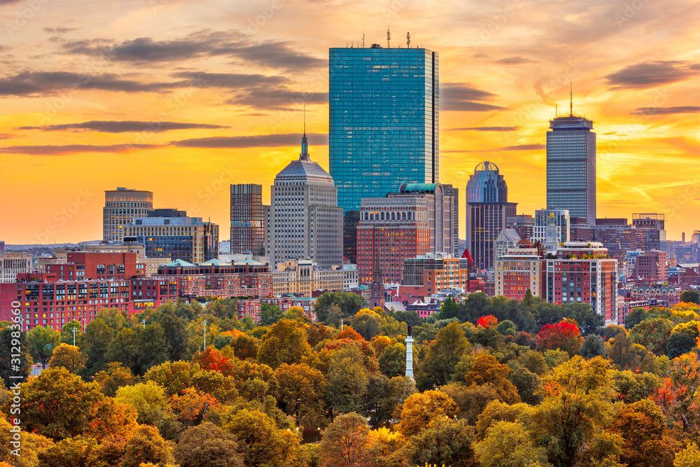 Boston, Massachusetts, USA Downtown Skyline Stock Photo | Adobe Stock