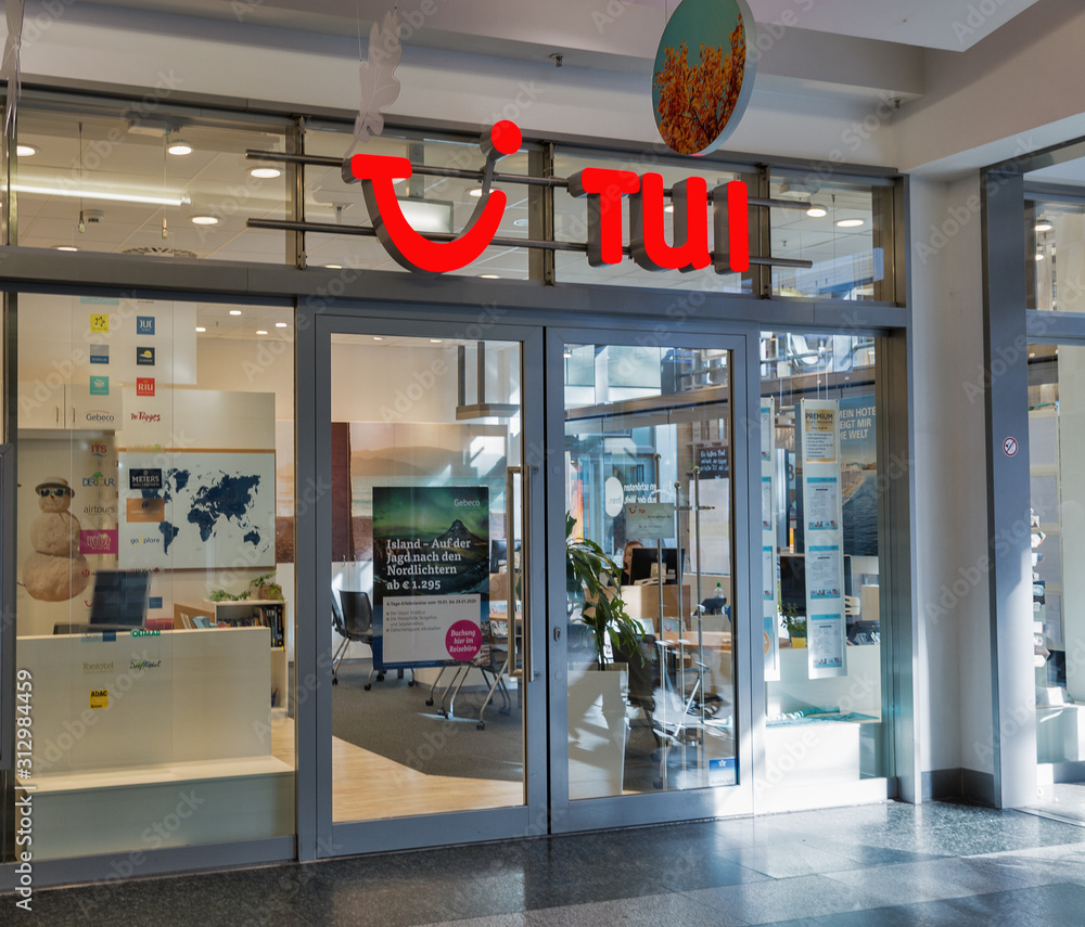 TUI travel and tourism office in Berlin, Germany. Stock Photo | Adobe Stock