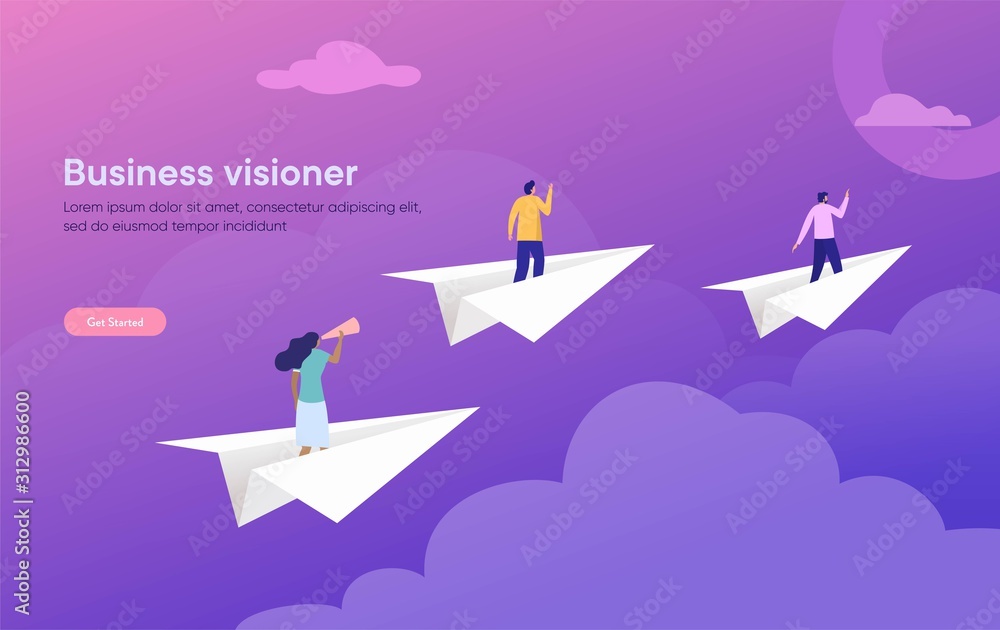Vetor de Business vision vector illustration concept, flat character ...